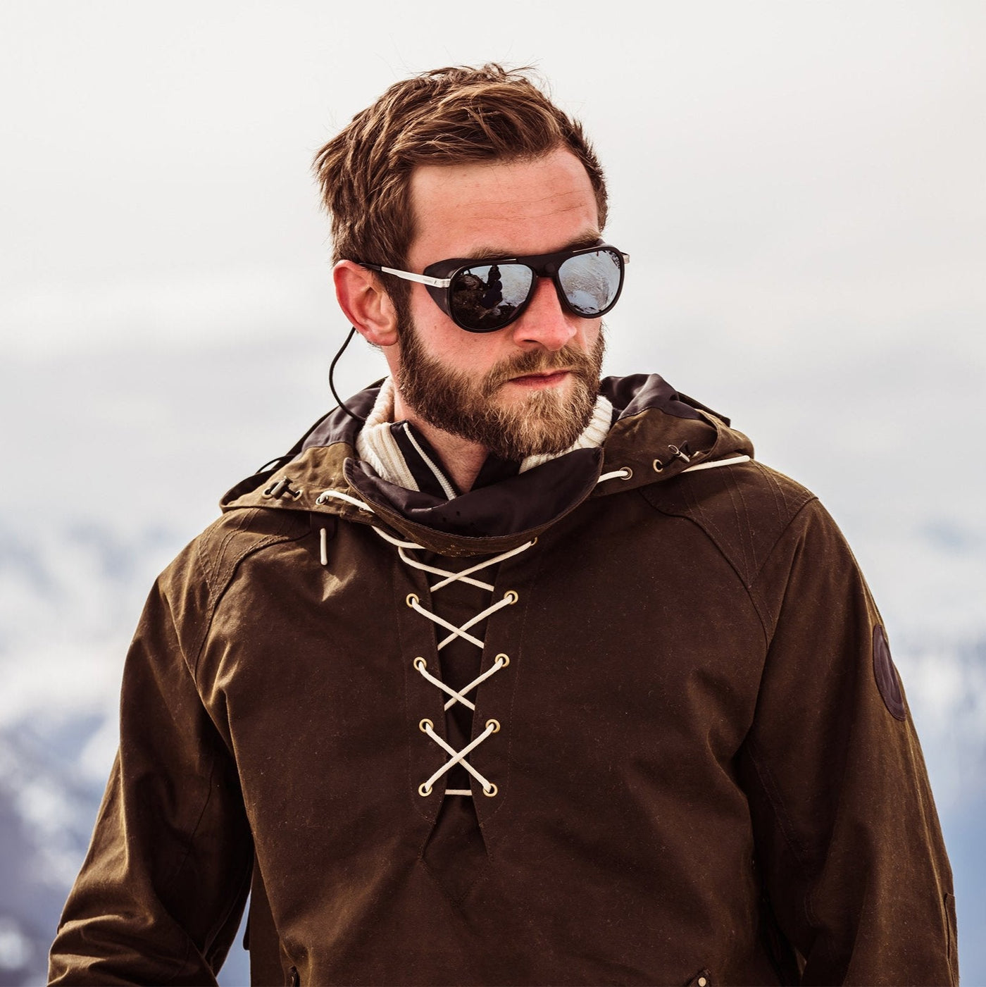 Men's Anorak Jacket - Waxed Canvas Pullover | Alps & Meters